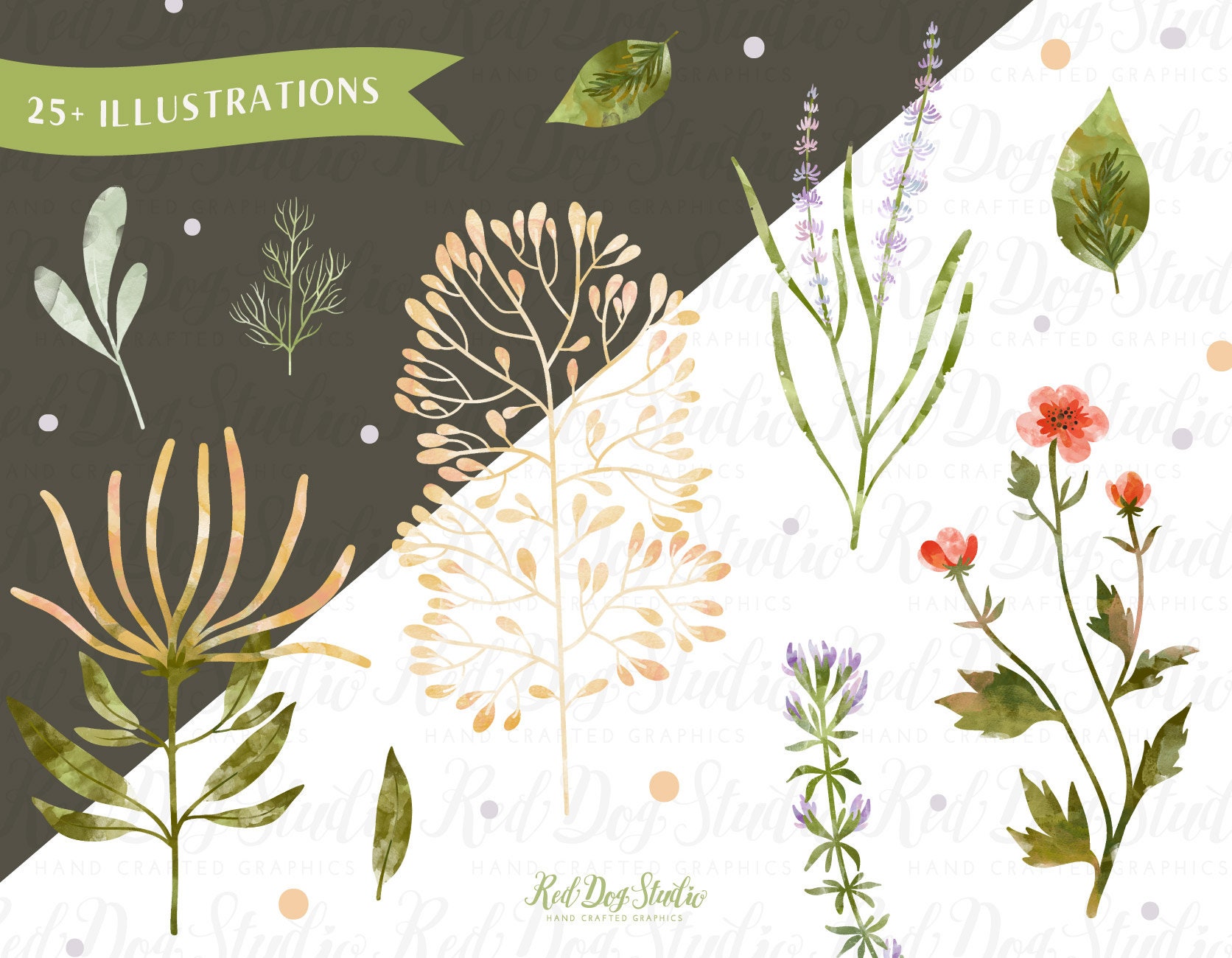 Watercolor Greenery Clip Art Watercolor Clipart Wedding | Etsy