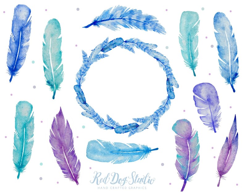 Watercolor Feather Clipart Images Hand Painted Feathers - Etsy