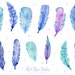 Watercolor Feather Clipart Images, Hand Painted Feathers, Bohemian ...