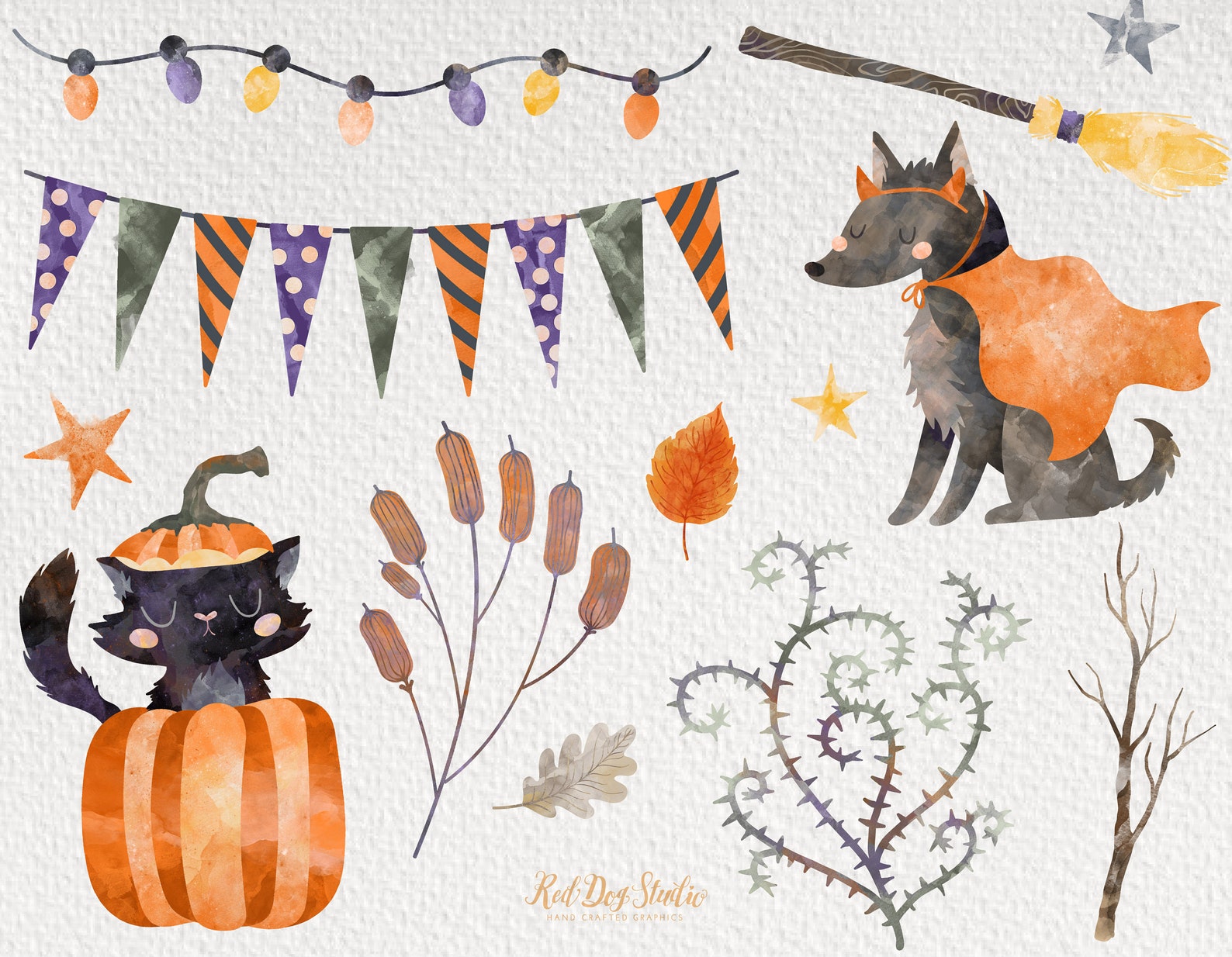 Halloween Watercolor Clipart Watercolor Halloween Clip Art - Etsy