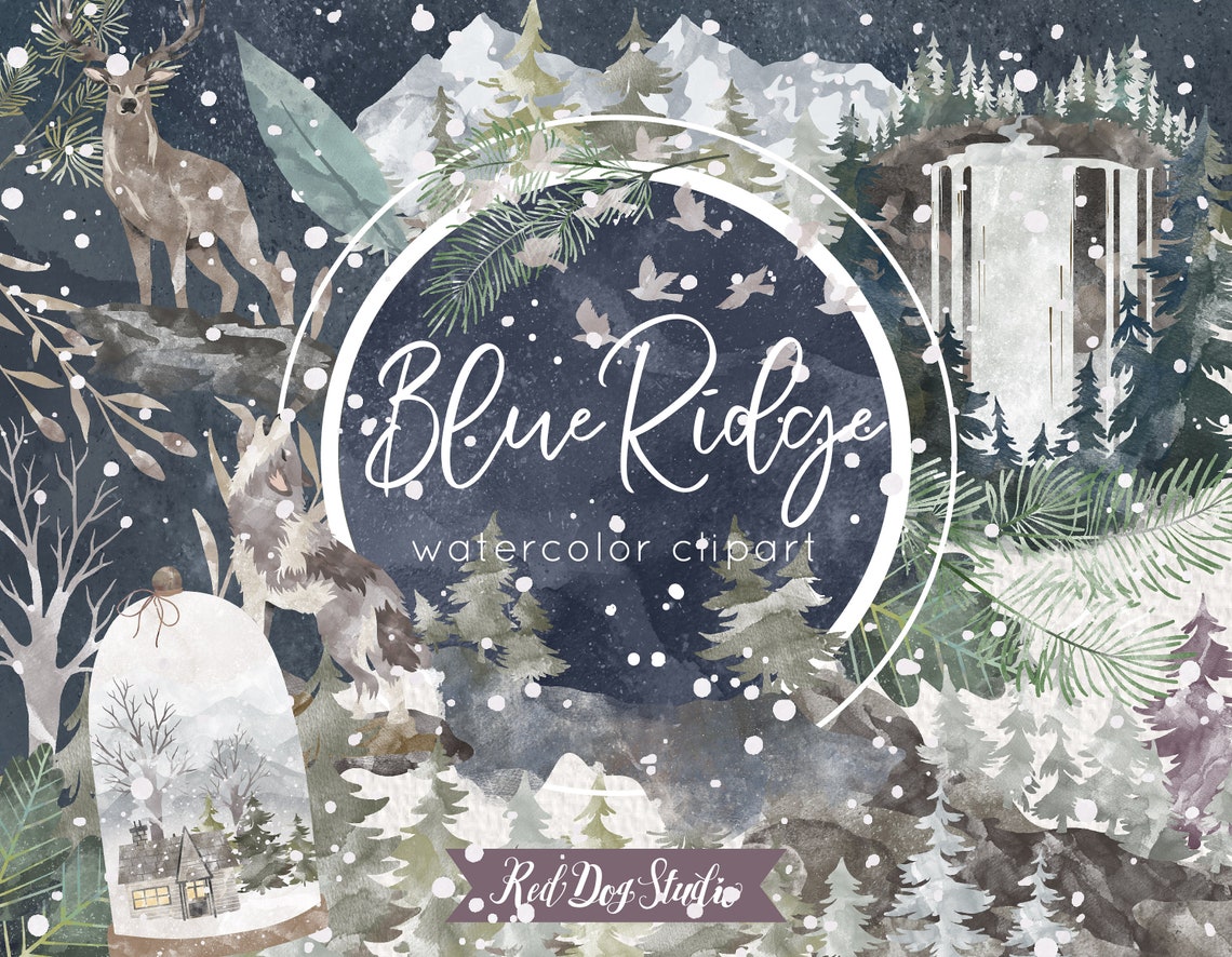 Watercolor Woodland Clipart Watercolor Winter Christmas - Etsy