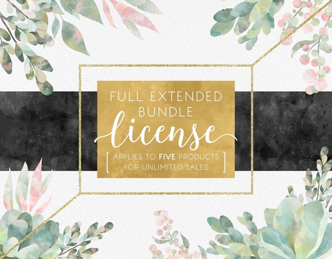 Full Extended License Bundle of 5 for Unlimited Commercial Use - Etsy