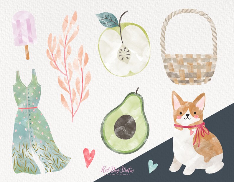 Watercolor Spring Clip Art Summer Clipart Watercolor Girls - Etsy