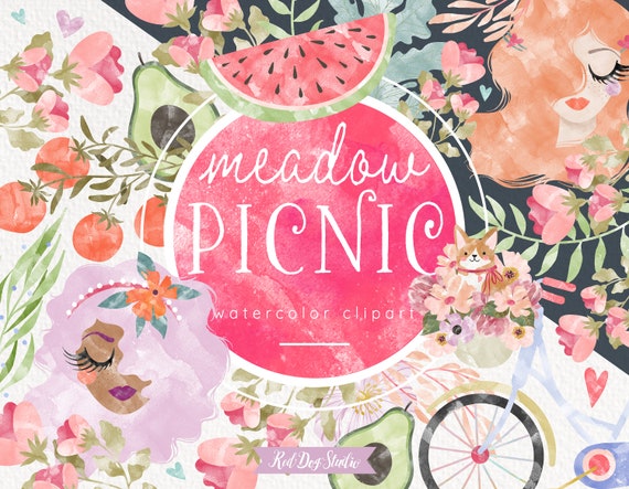 Watercolor Spring Clip Art Summer Clipart Watercolor Girls - Etsy