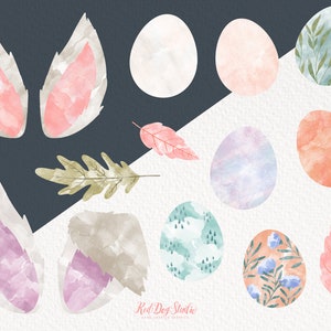 Watercolor Easter Clip Art, Watercolor Flowers Bunny Rabbit Farm Floral ...