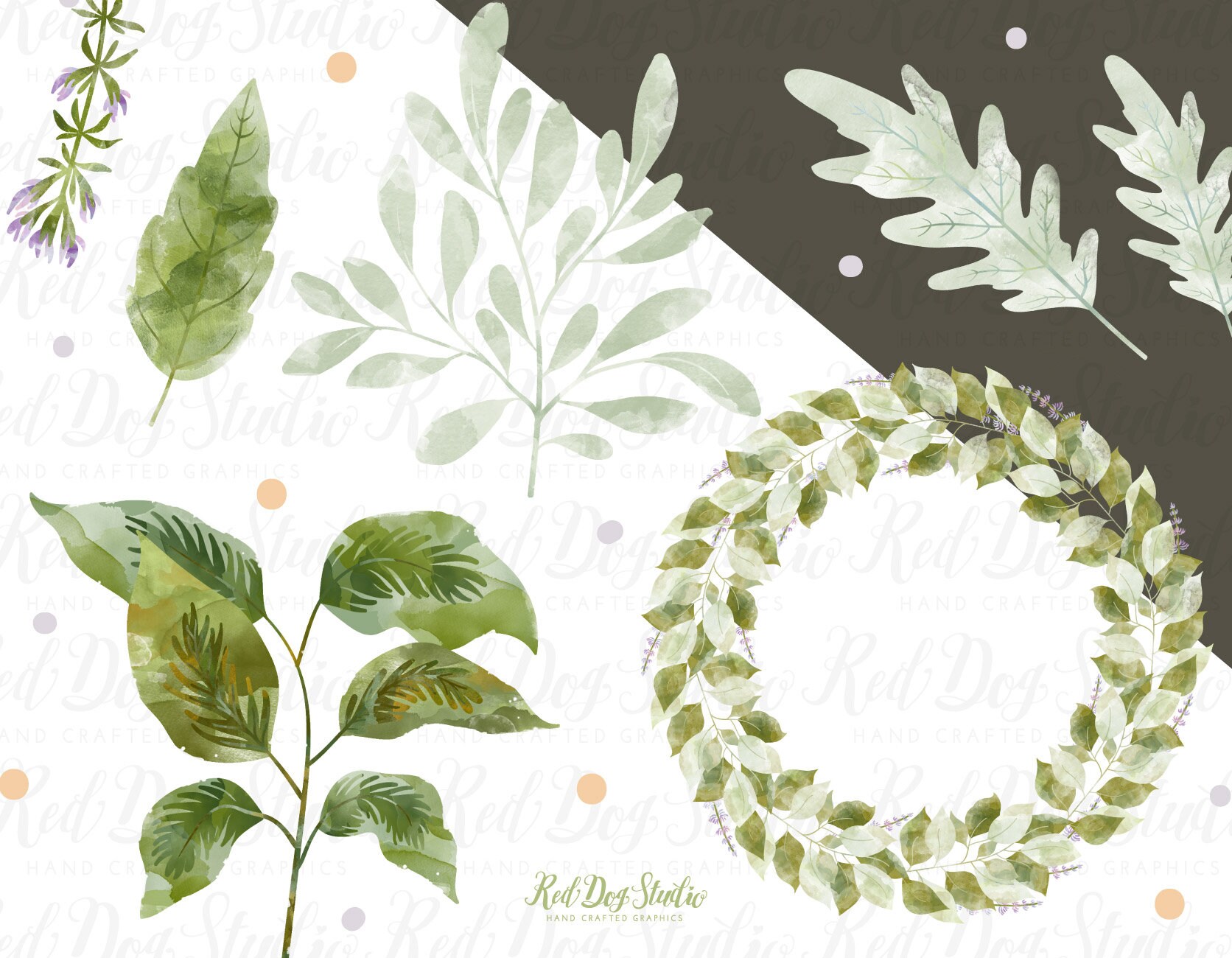 Watercolor Greenery Clip Art Watercolor Clipart Wedding | Etsy