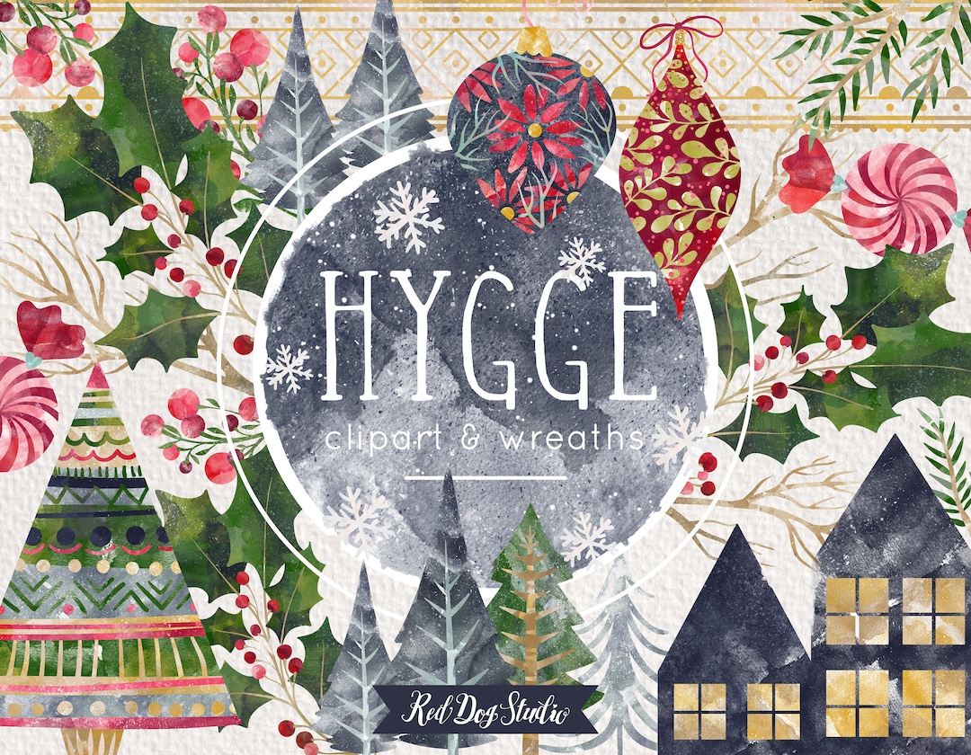 Hygge Clipart Illustrations, Watercolor Clip Art Instant Download ...