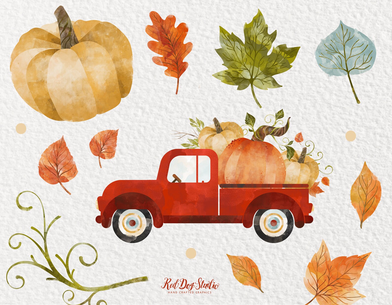 Autumn Pumpkin Clipart Illustrations Watercolor Pumpkin Clip - Etsy