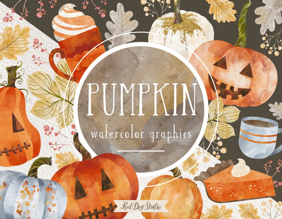 Watercolor Pumpkin Clipart Images, Pumpkin Watercolor Clip Art, Jack O ...