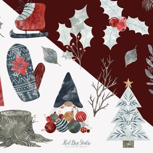 Watercolor Winter Gnome Clipart, Watercolor Christmas Gnomes, Gnome ...