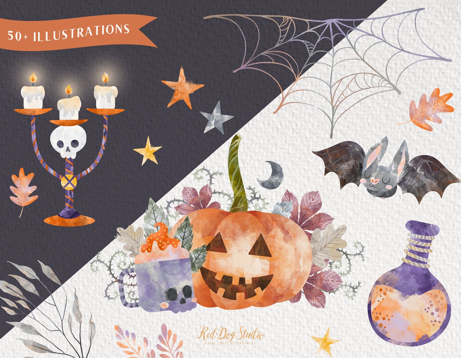Halloween Watercolor Clipart Watercolor Halloween Clip Art - Etsy