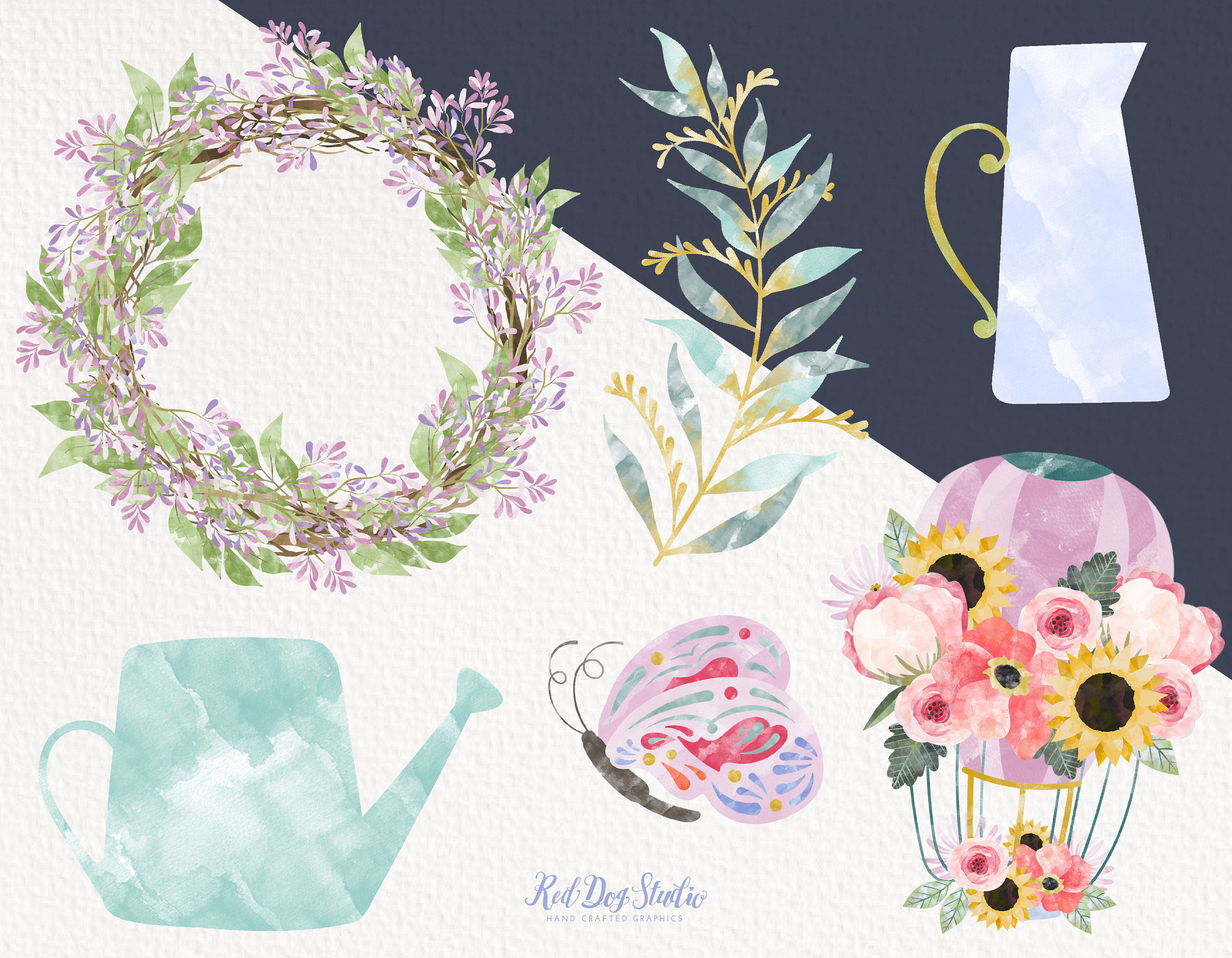 Spring Easter Clip Art Watercolor Flowers Bouquet | Etsy