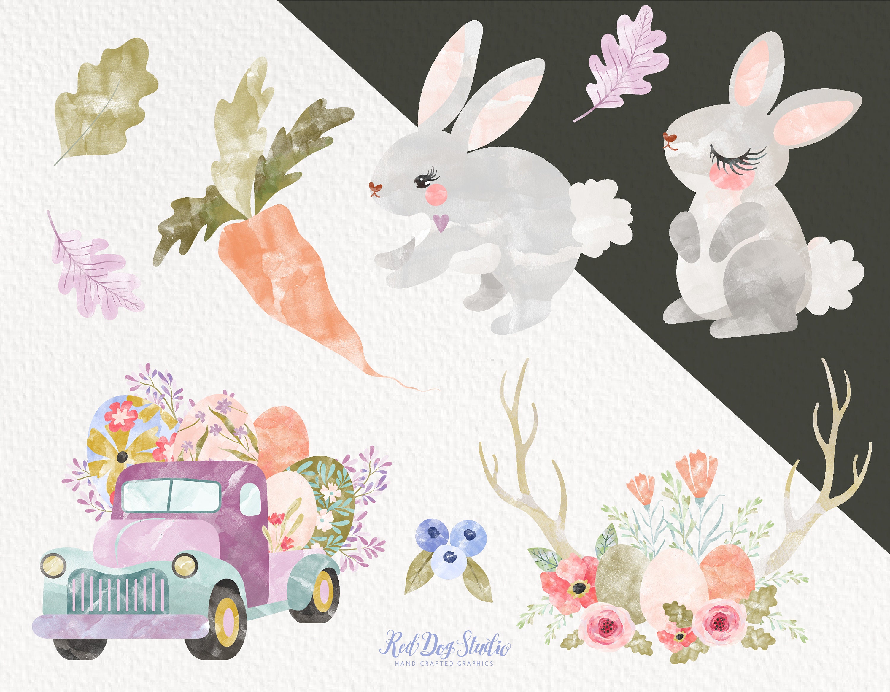 Watercolor Easter Clip Art Rustic Easter Country Spring | Etsy