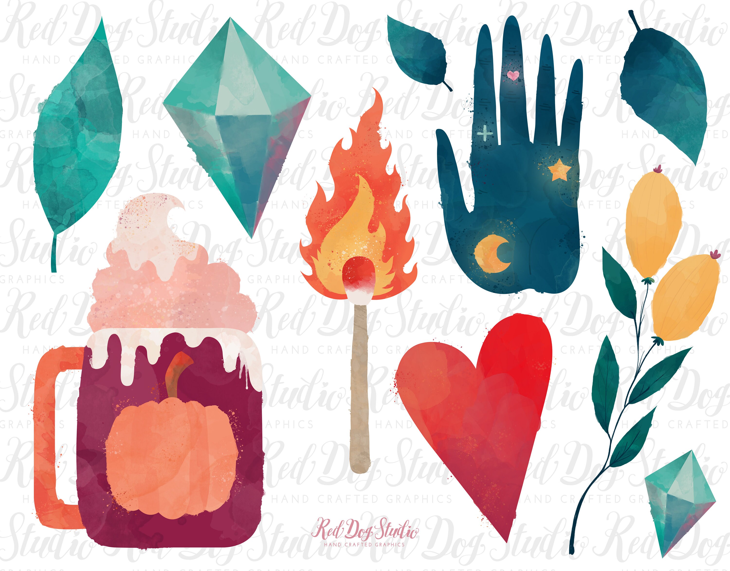 Watercolor Witch Clipart, Magic Autumn Clip Art Watercolor Images, Love ...