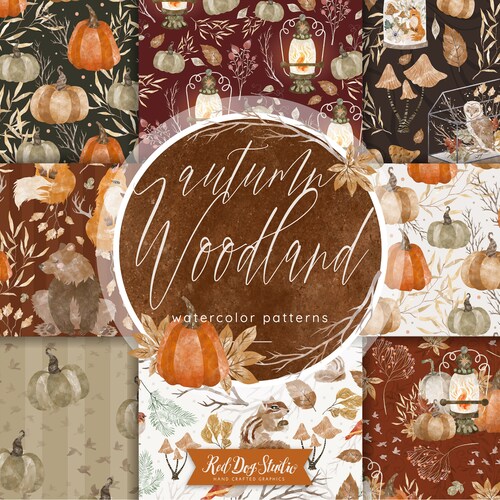 SEAMLESS Watercolor Thanksgiving Digital Paper Pack Pumpkin - Etsy