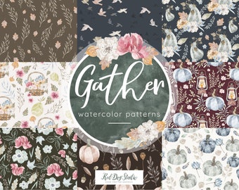 Fall Dreams Digital Papers. Set of 6 Watercolor Autumn Designs - Etsy