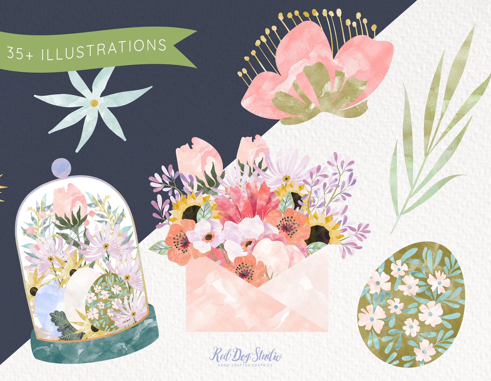 Spring Easter Clip Art Watercolor Flowers Bouquet | Etsy