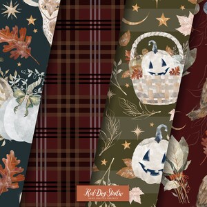 Watercolor Halloween Seamless Patterns Paper Pack Digital Download ...