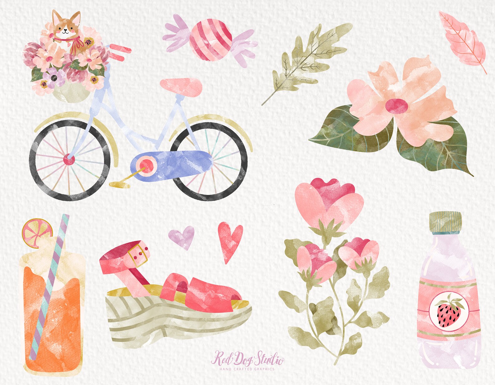 Watercolor Spring Clip Art Summer Clipart Watercolor Girls - Etsy