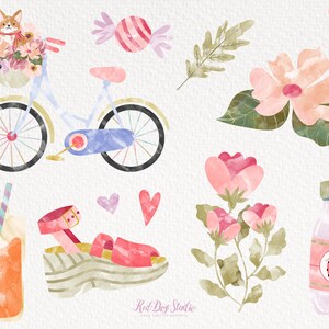 Watercolor Spring Clip Art, Summer Clipart, Watercolor Girls Clip Art ...