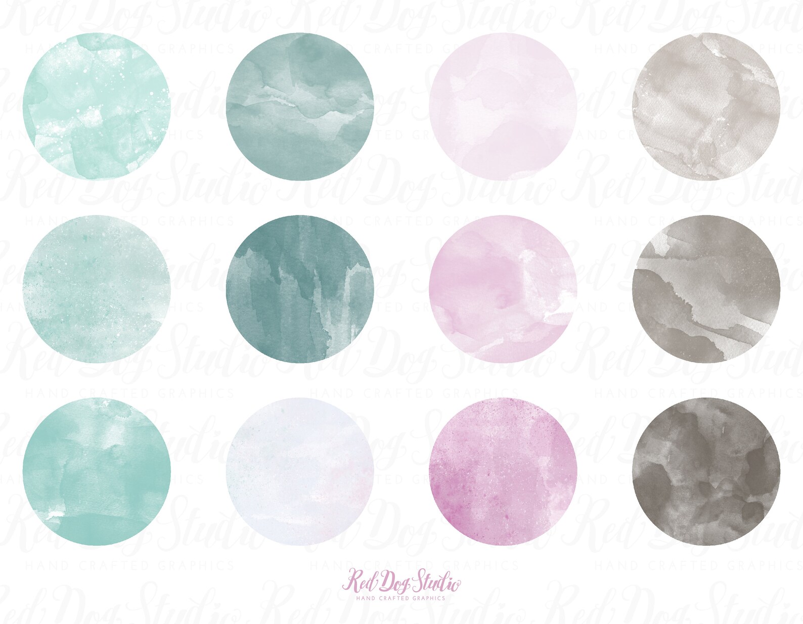 Watercolor Circles Clipart, Watercolor Story Highlight Icons, Hand ...