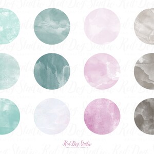 Watercolor Circles Clipart, Watercolor Story Highlight Icons, Hand ...
