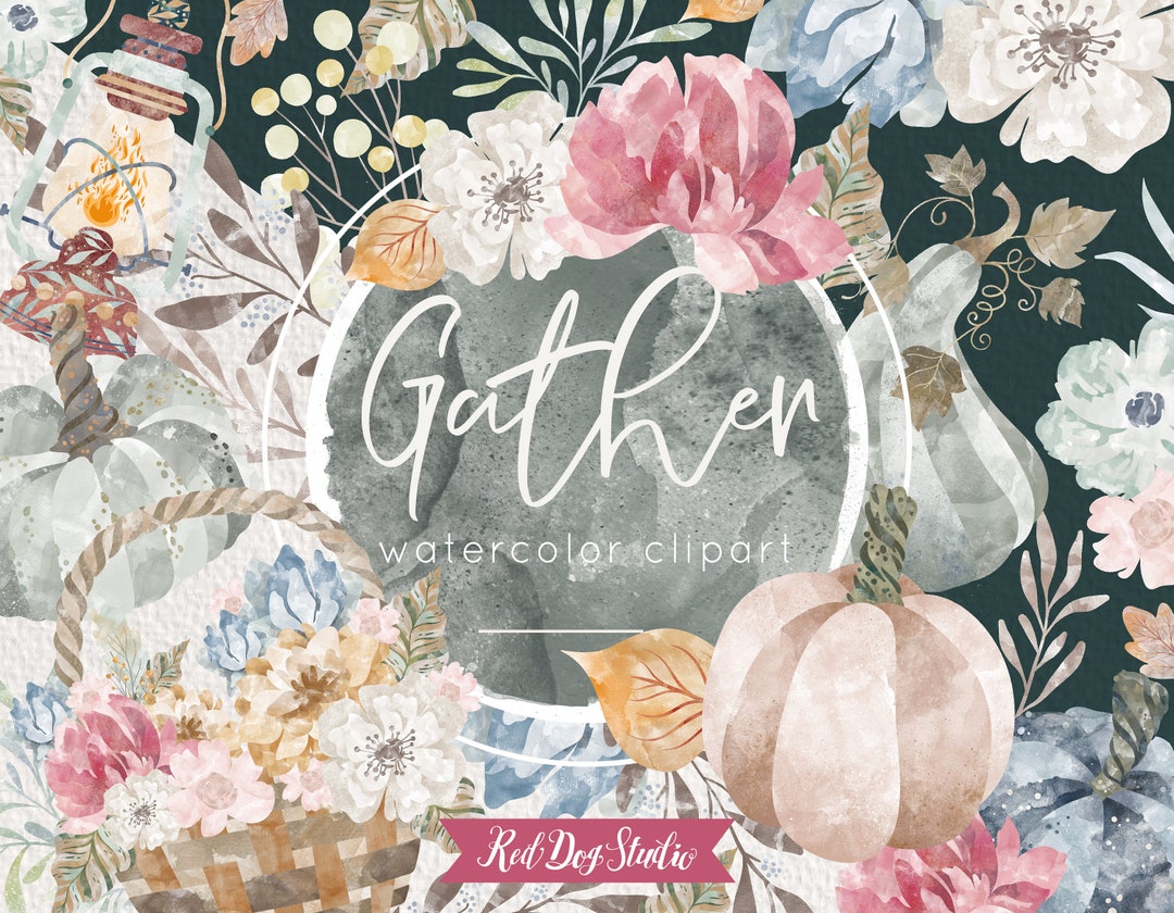 Fall Watercolor Clipart, Thanksgiving Clipart, Watercolor Pumpkins ...