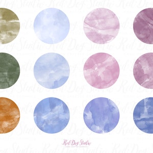 Watercolor Circles Clipart, Watercolor Story Highlight Icons, Hand ...