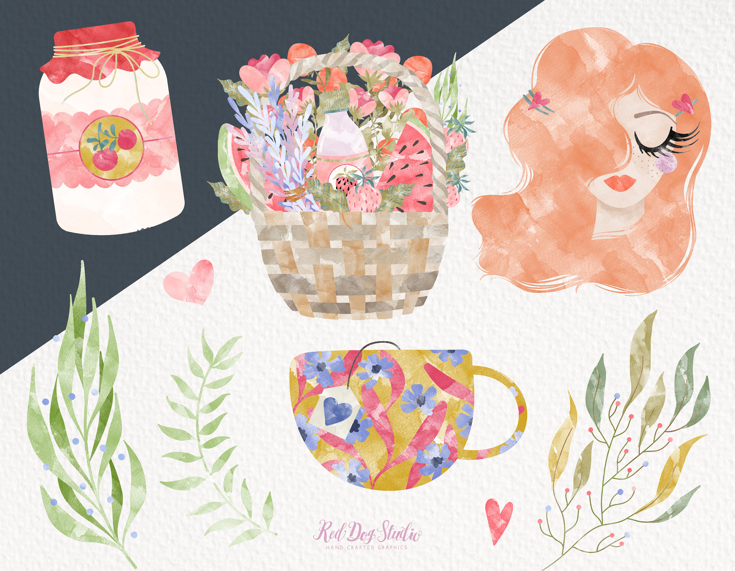 Watercolor Spring Clip Art Summer Clipart Watercolor Girls - Etsy