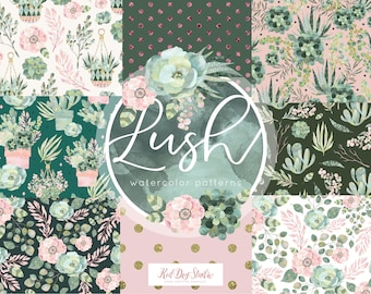Succulents Digital Paper Pack Succulents & Cactus Digital - Etsy