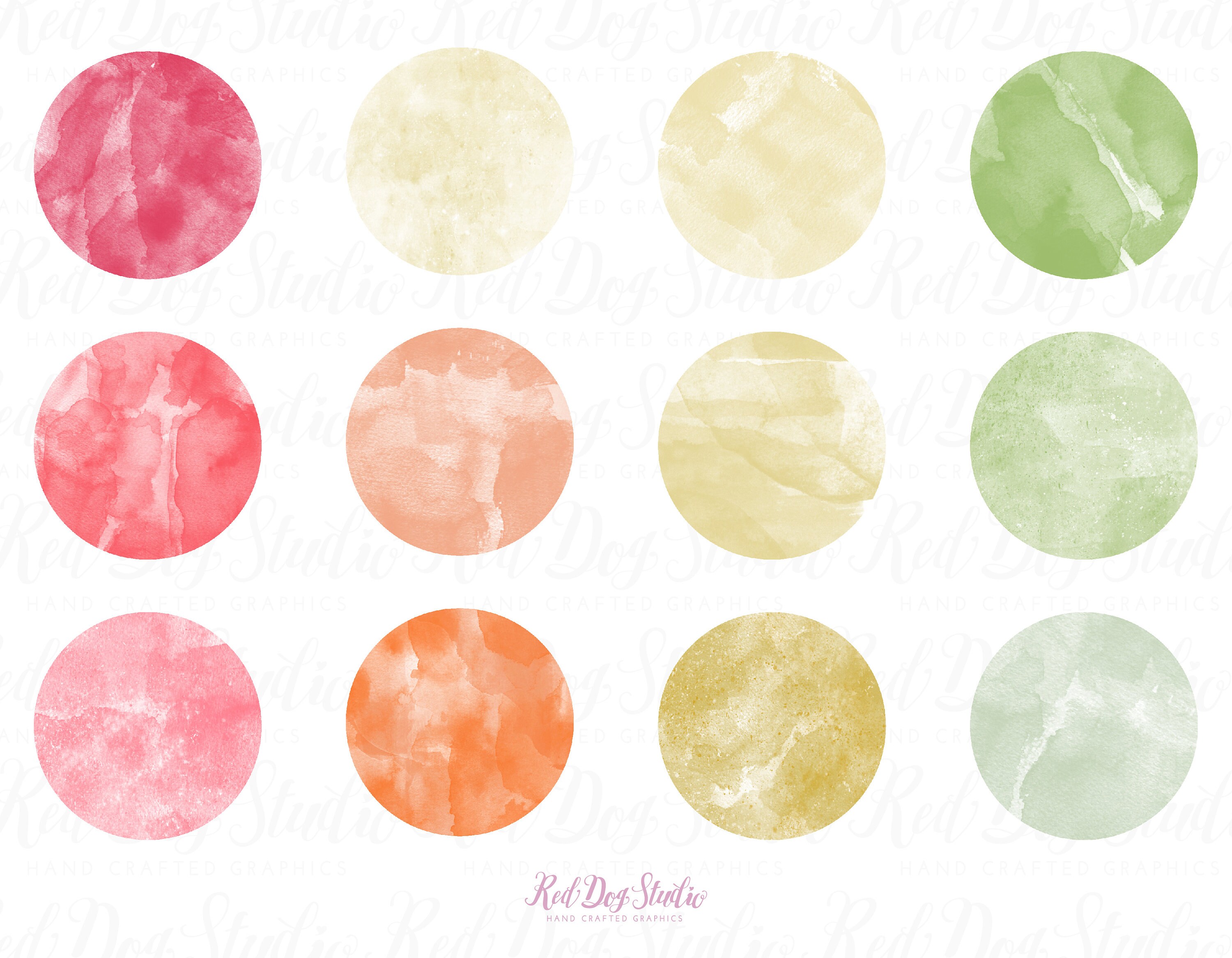 Watercolor Circles Clipart Watercolor Story Highlight Icons | Etsy