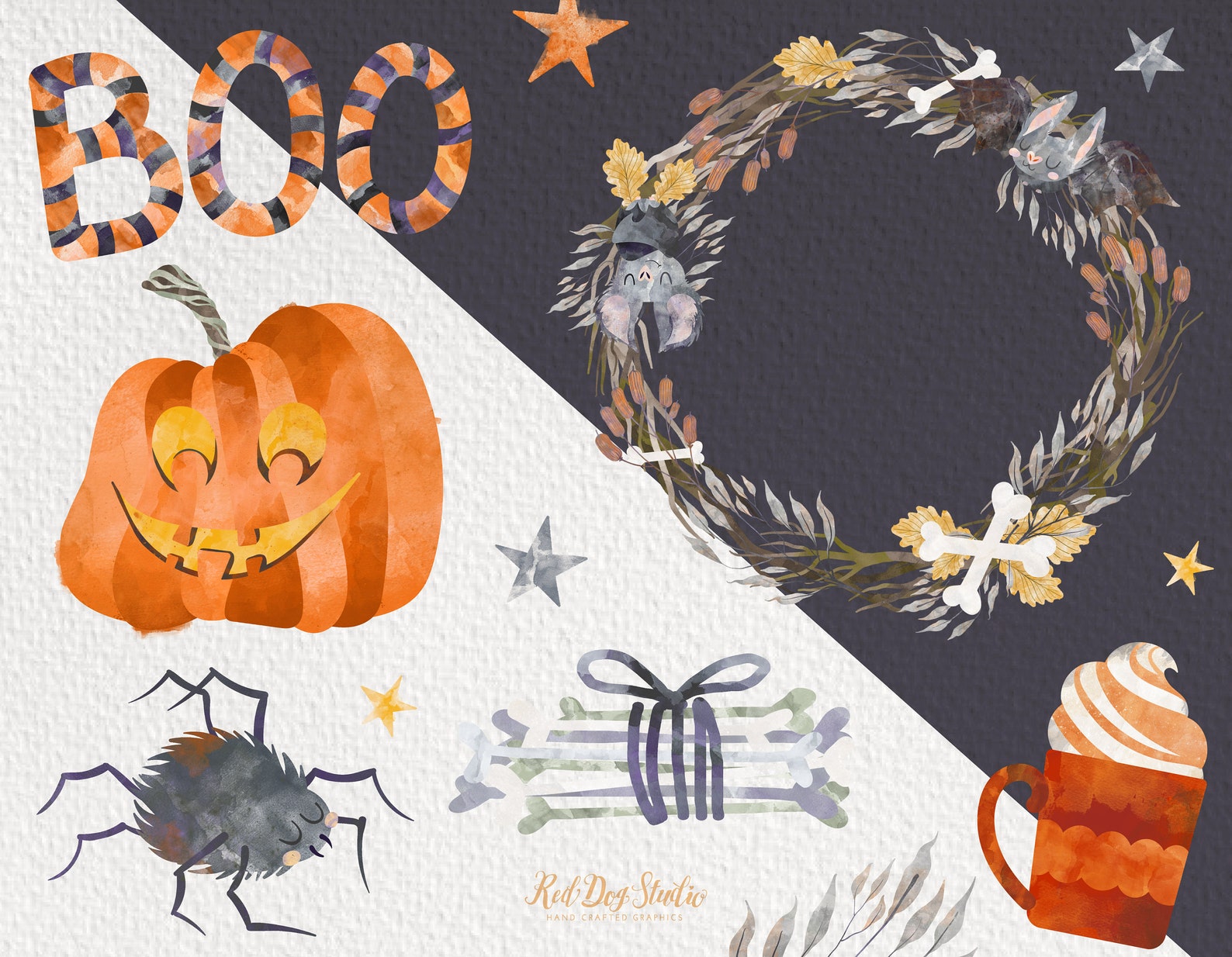 Halloween Watercolor Clipart Watercolor Halloween Clip Art - Etsy