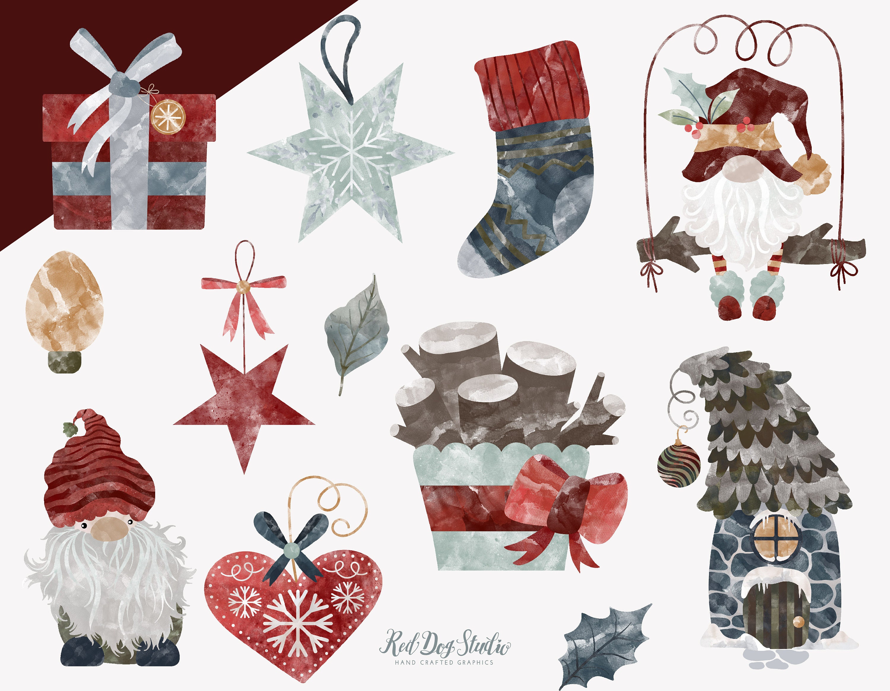 Watercolor Winter Gnome Clipart Watercolor Christmas Gnomes - Etsy