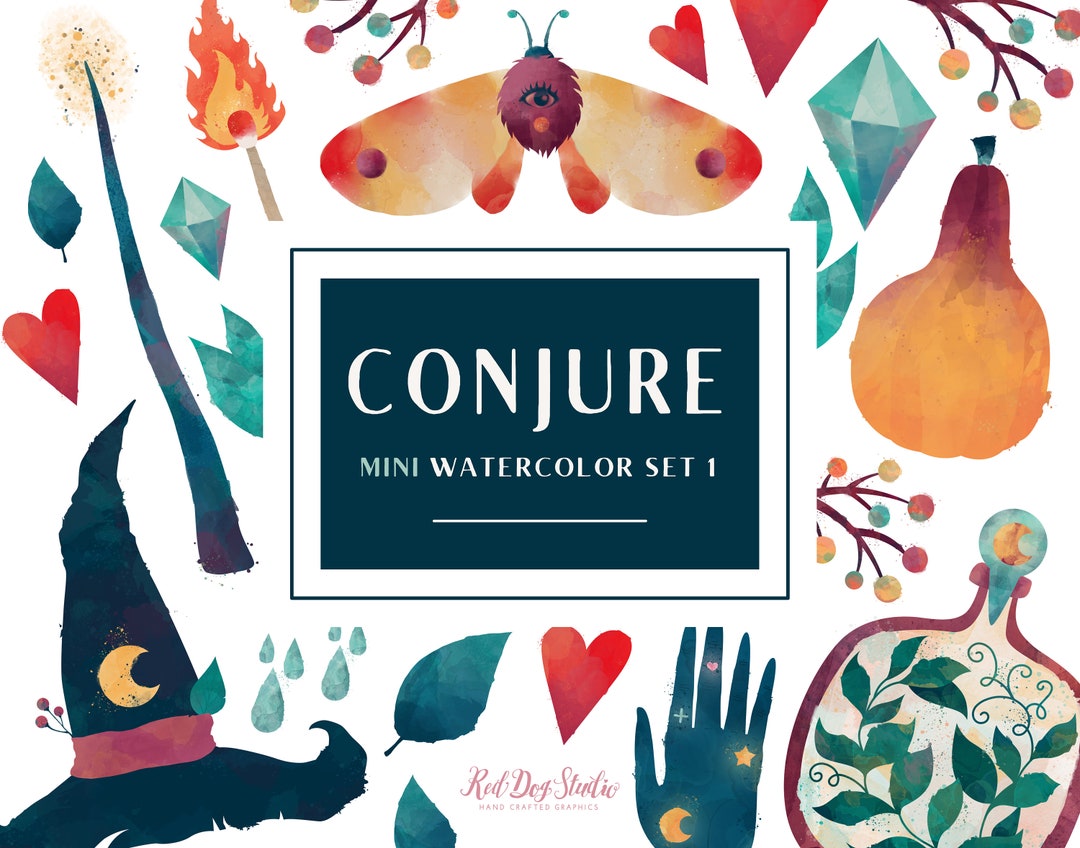 Watercolor Witch Clipart, Magic Autumn Clip Art Watercolor Images, Love ...