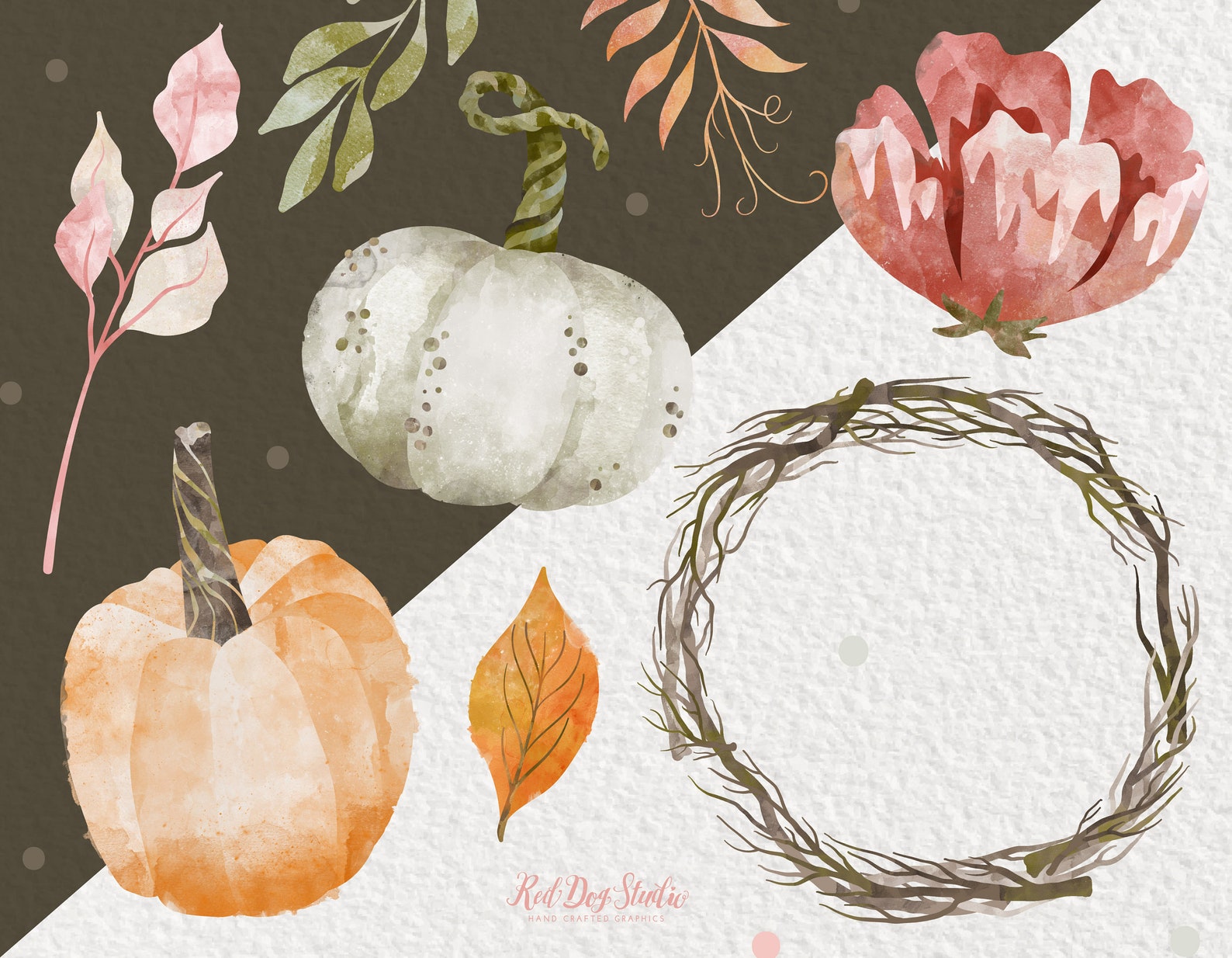 Watercolor Pumpking Clipart Watercolor Autumn Clip Art - Etsy