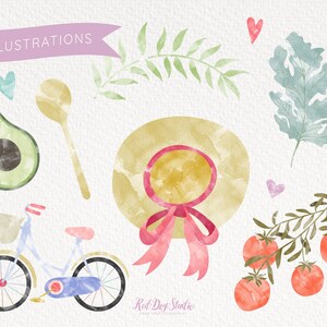 Watercolor Spring Clip Art, Summer Clipart, Watercolor Girls Clip Art ...