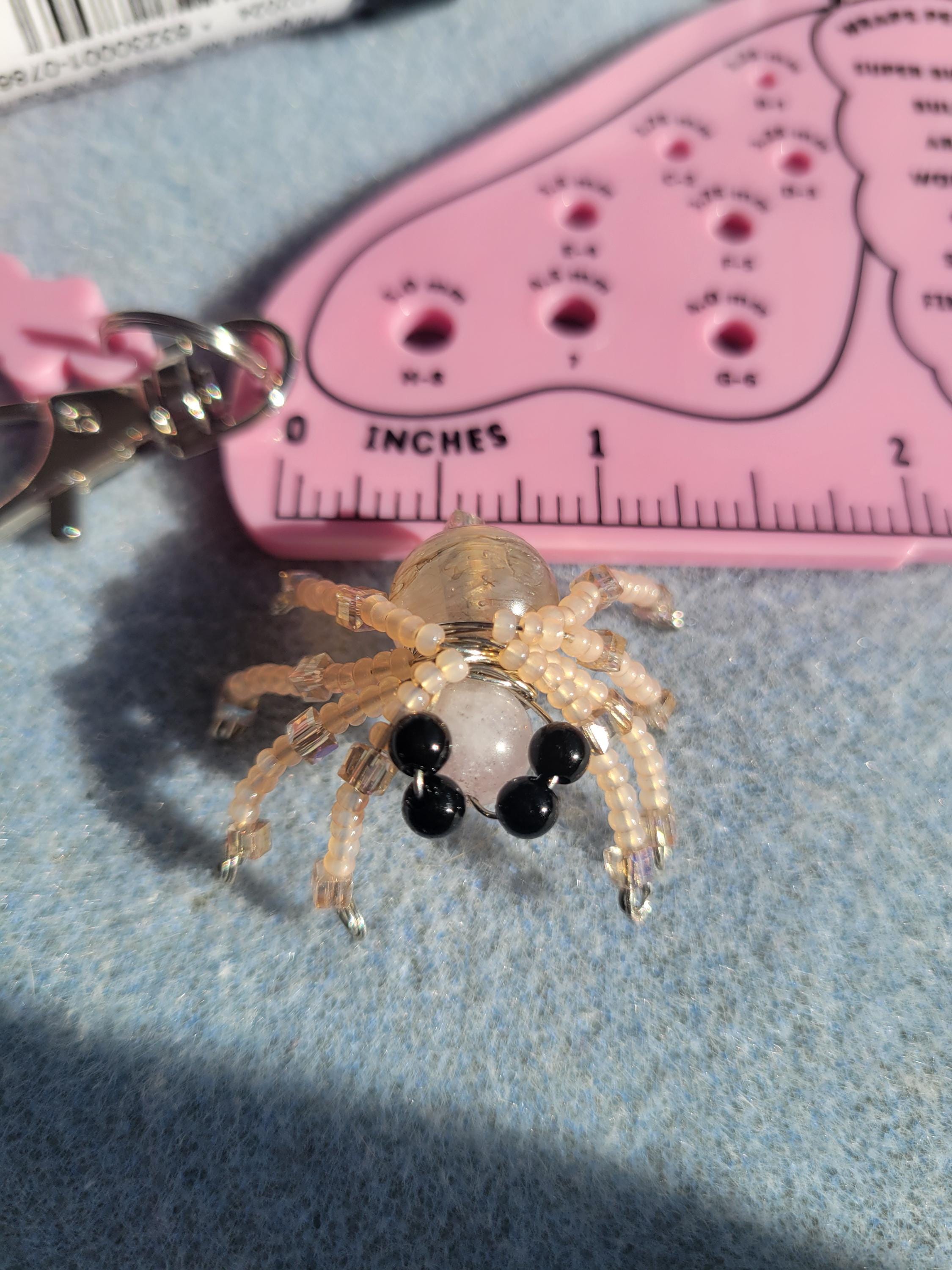 Pastel Pink Beaded Jumping Spider - Etsy