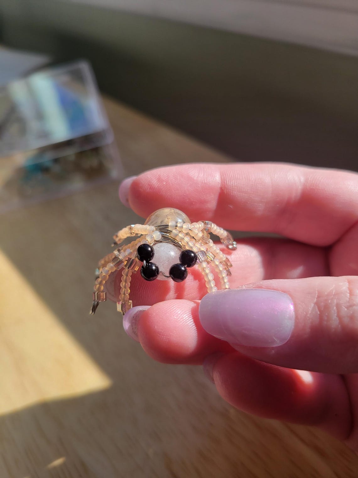 Pastel Pink Beaded Jumping Spider - Etsy