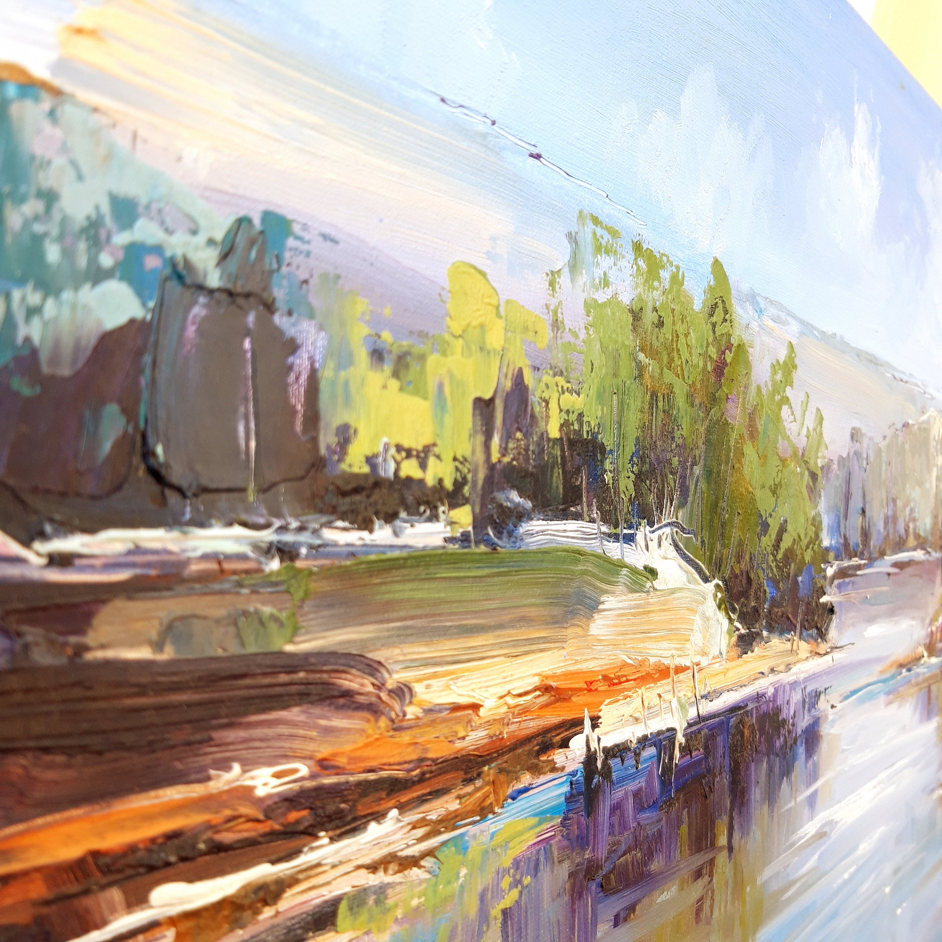 Long Oil Painting on Canvas / Landscape on Canvas Landscape | Etsy