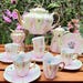 RARE SHELLEY DAINTY Tea and Coffee Set Handpainted Pink & Green - Etsy