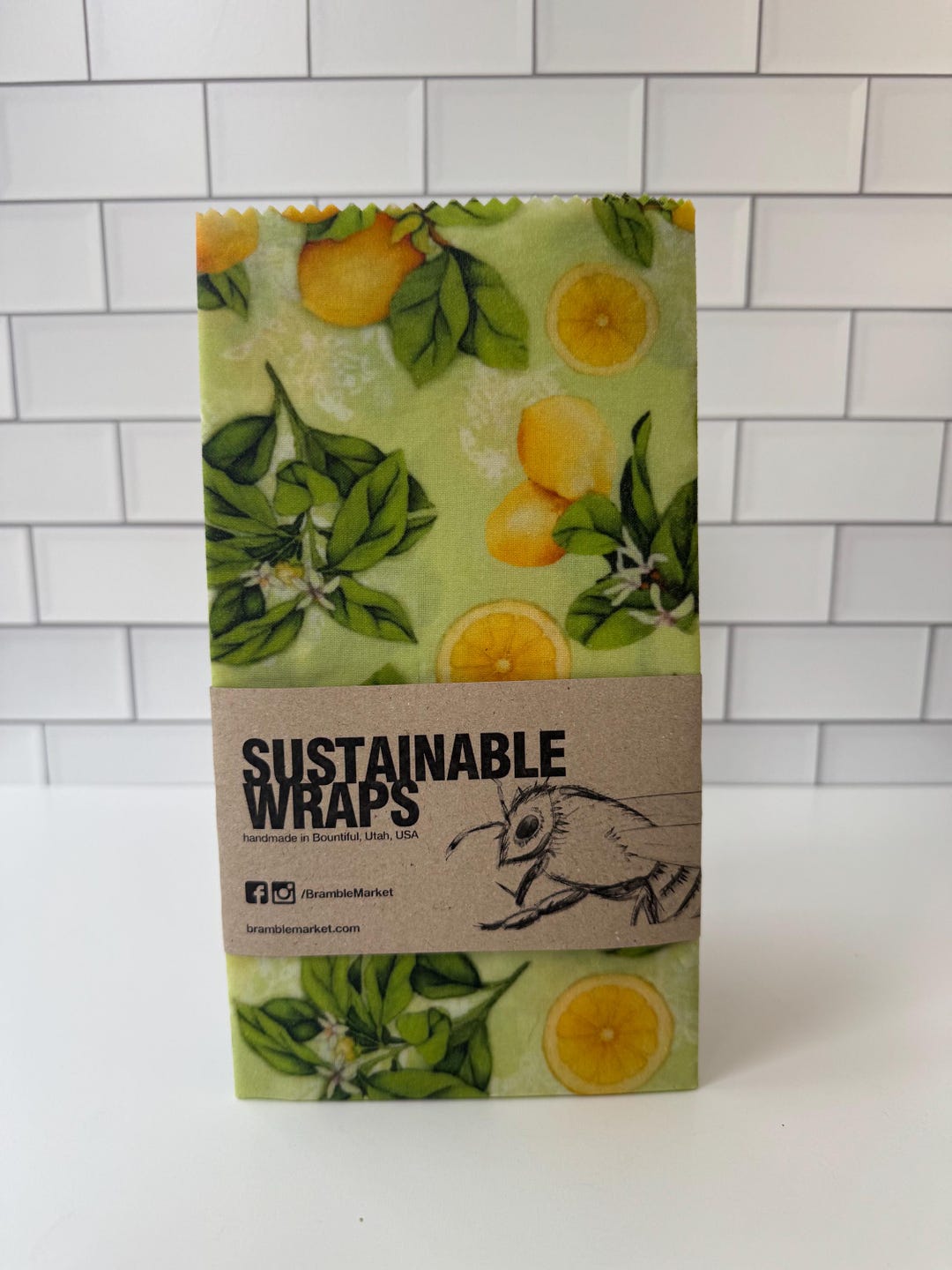 Sustainable XL Beeswax Wrap, Lemon Wrap , Reusable Food Wraps,xl Wrap ...