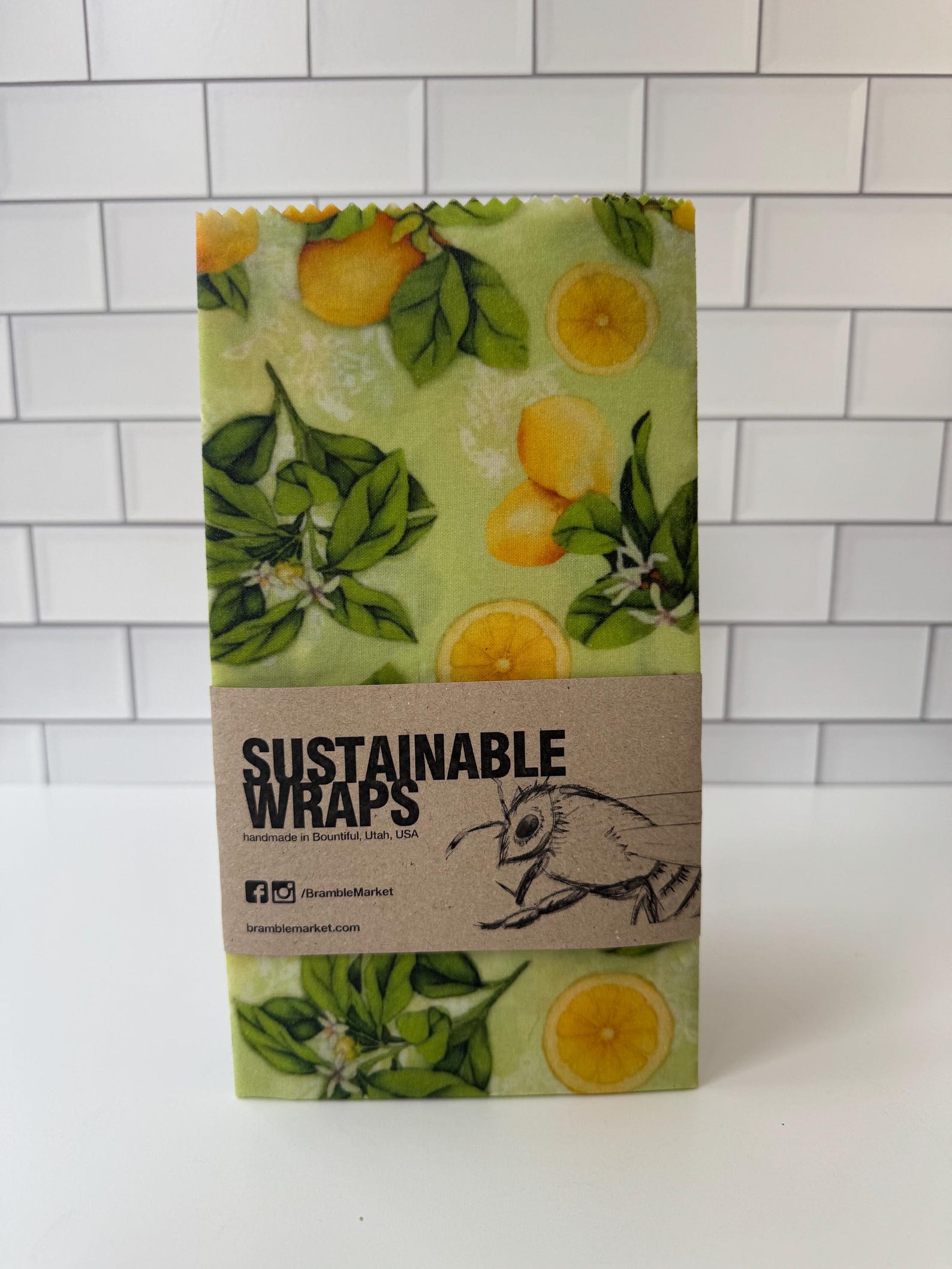Sustainable XL Beeswax Wrap, Lemon Wrap , Reusable Food Wraps,xl Wrap ...