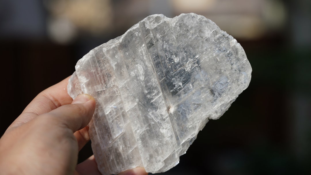 XL Clear Selenite Sheet, Clear Selenite Plate. Fishtail Selenite. Angel ...