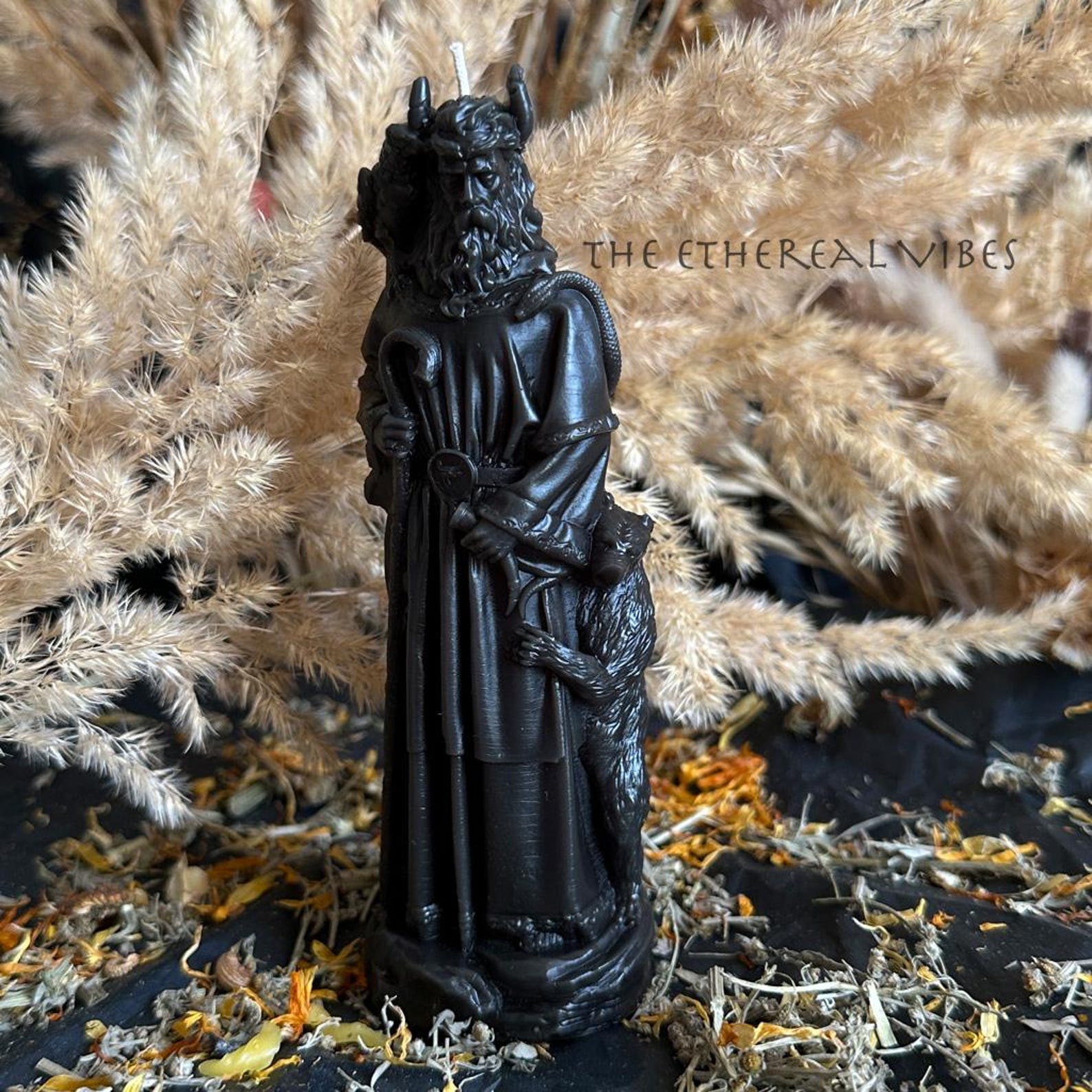 Veles Candle for Rituals, Altar Stature, Witchy Gift, Slavic Gods, Spell Candle, Beeswax Candle ...