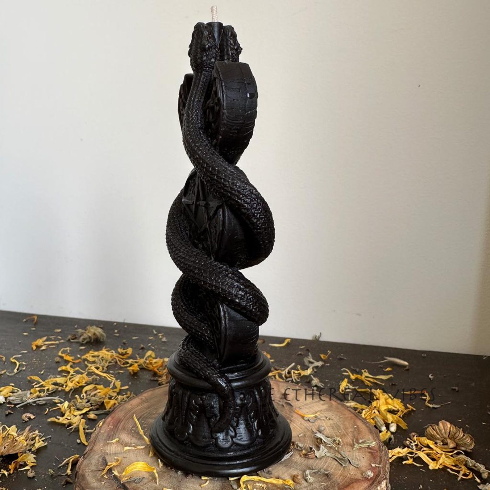 Serpent Ritual Beeswax Candle, Altar Decoration, Occult, Black Spell ...