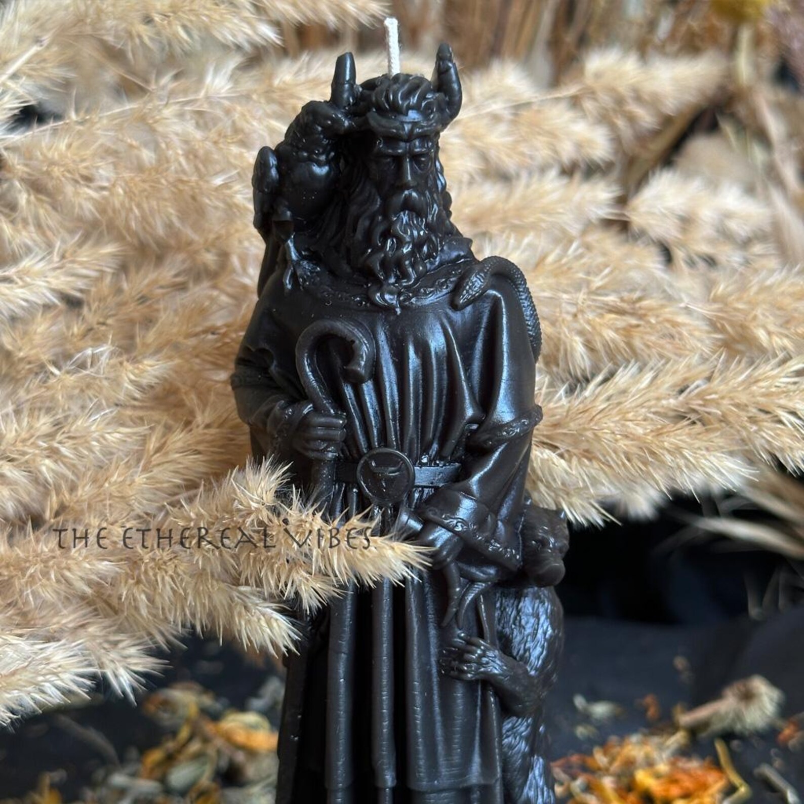 Veles Candle for Rituals, Altar Stature, Witchy Gift, Slavic Gods, Spell Candle, Beeswax Candle ...