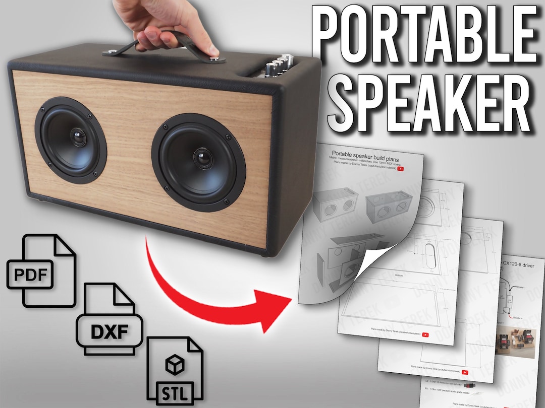Portable Bluetooth Speaker - Plans, Wiring Diagram, 3D Print File (PDF ...