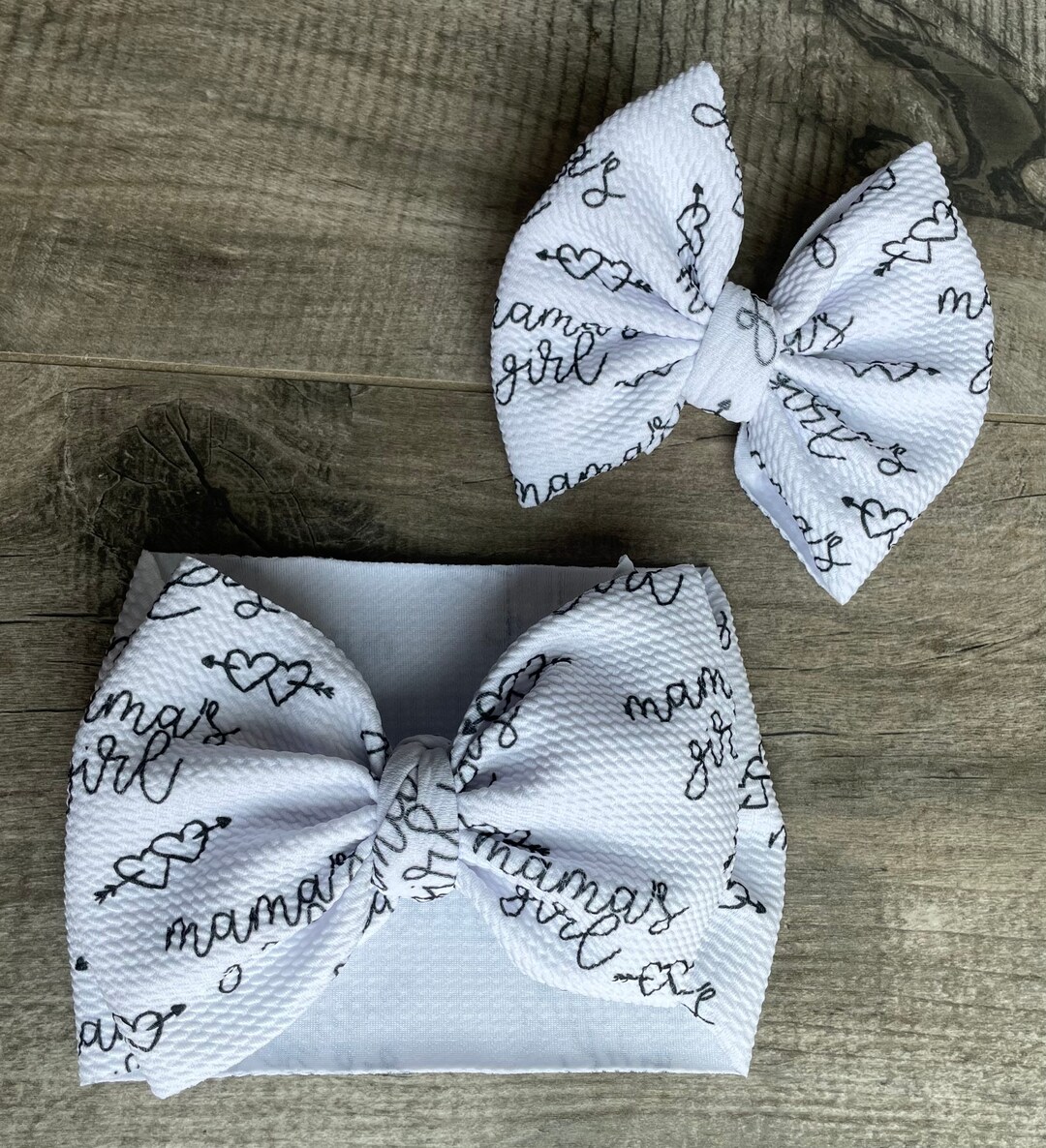 Mama’s Girl Headwrap, Mama’s Girl Bow on Nylon, Mother’s Day Head Wrap ...