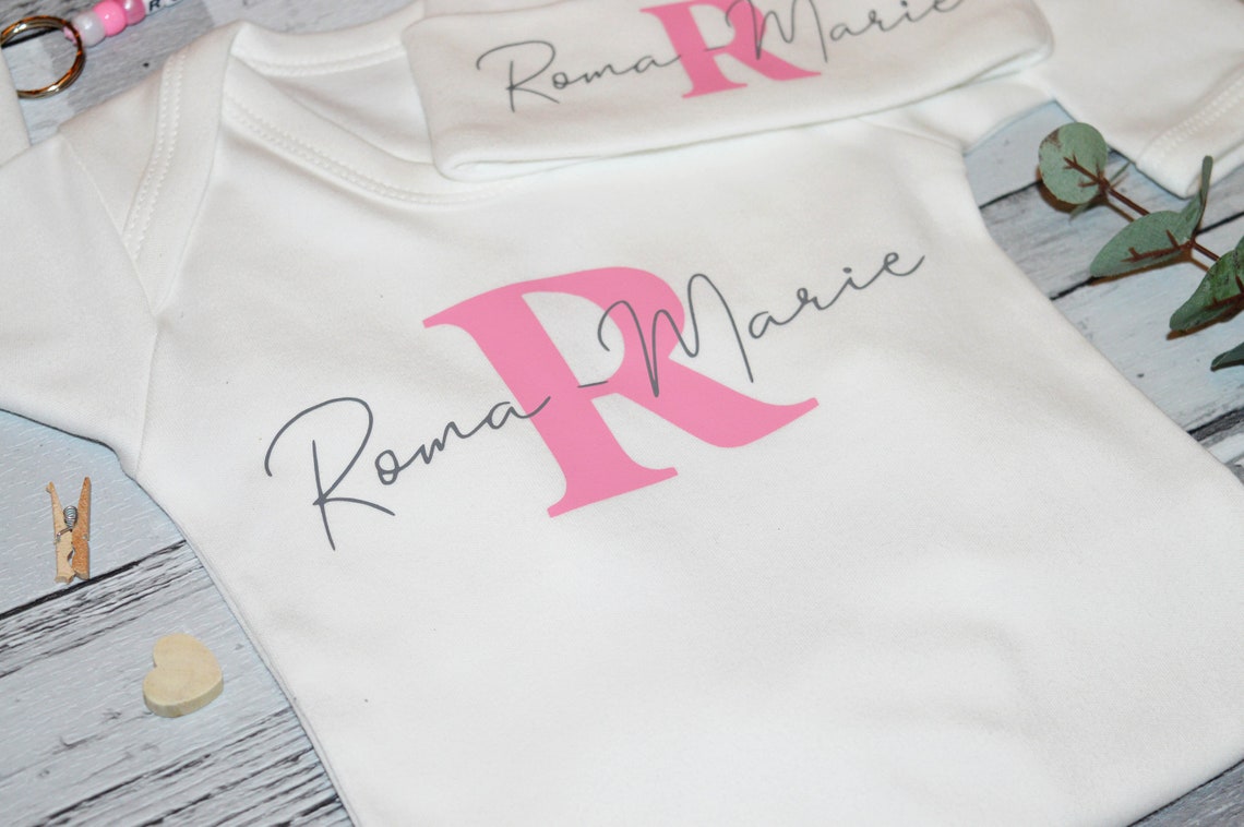 Personalised Baby Sleepsuits Personalised Baby Grows - Etsy UK