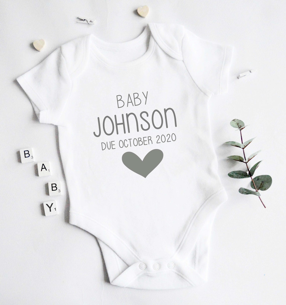 Personalised Baby Vest Personalised Baby Surname Baby Grow - Etsy
